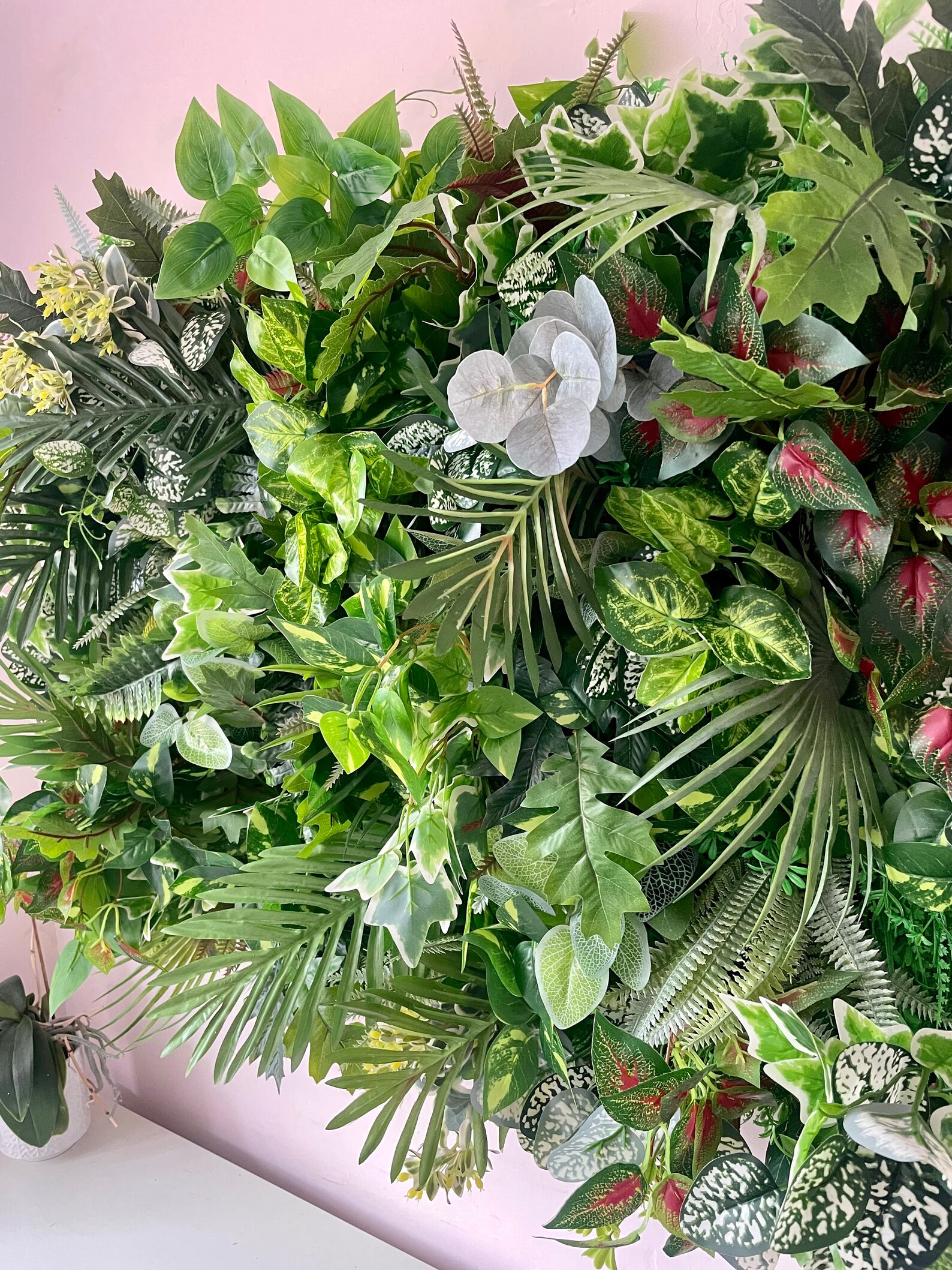 Artificial Greenery Wall Panel: Tropical Foliage Backdrop (60x40 Cm) - Etsy