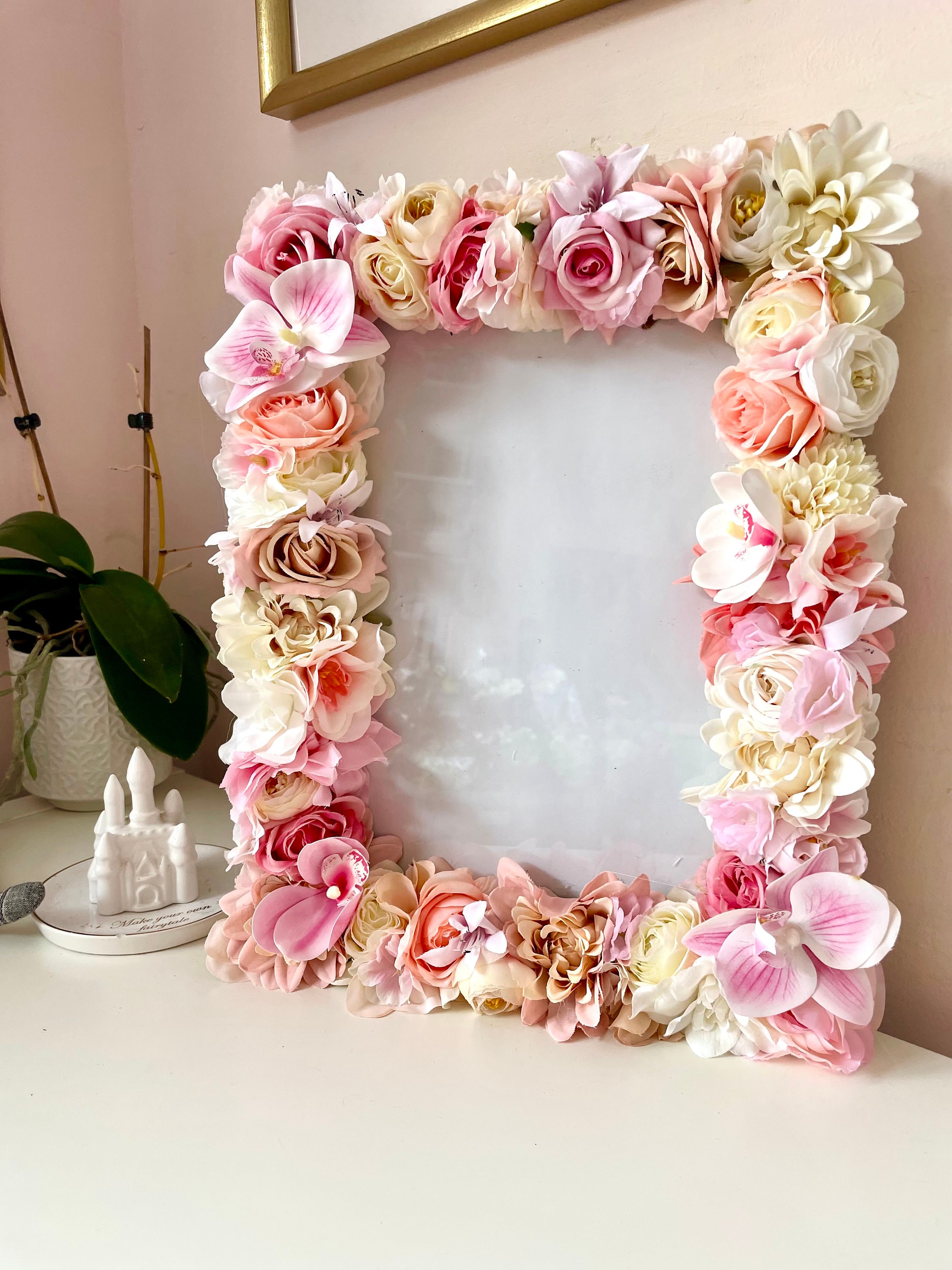 Blush Pink Floral Photo Frame Flower Picture Frame Photo Frame Wedding Gift Baby Girl Floral Photo Frame Gift for Her Etsy UK