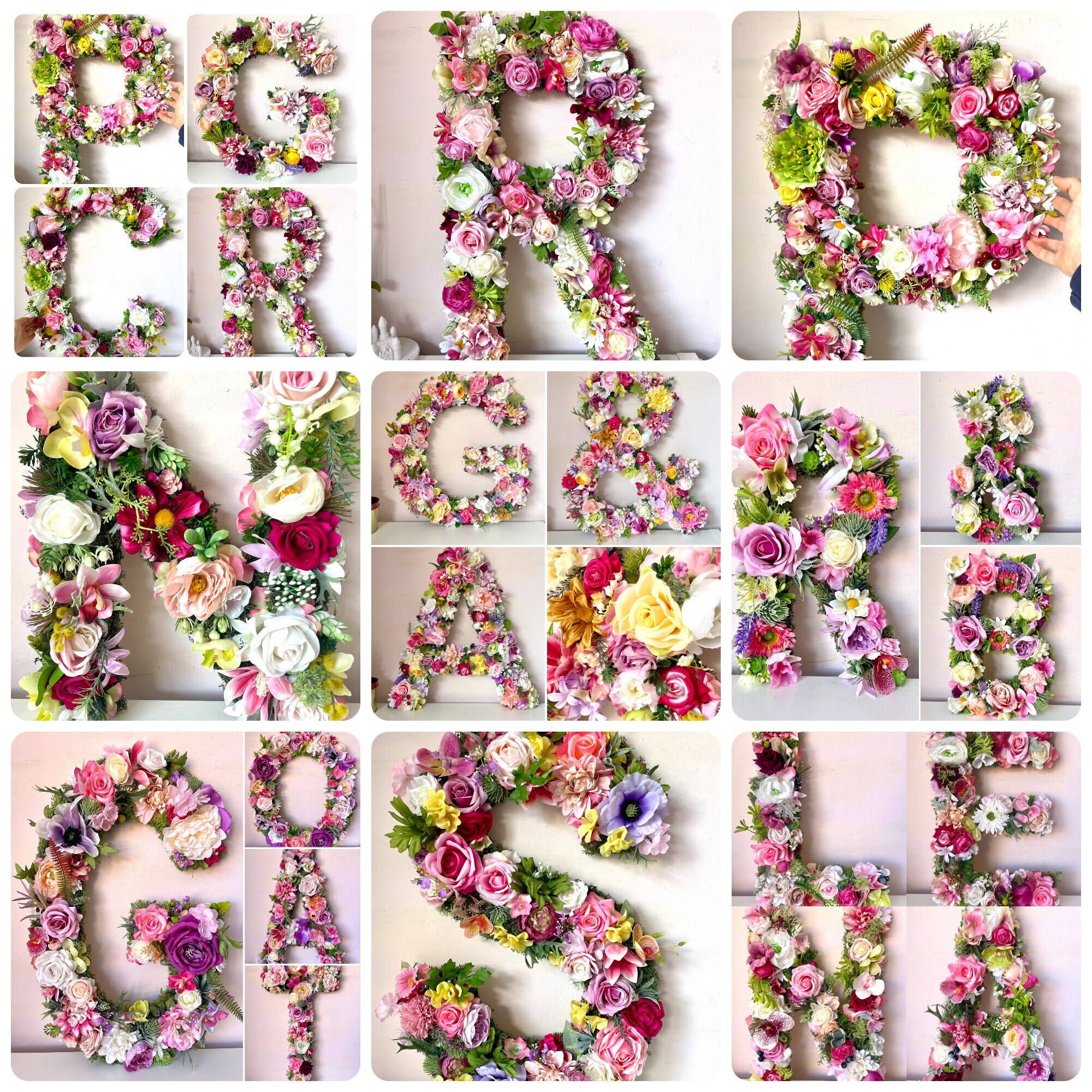 Colourful 3D Flower Letters Floral Letter Woodland Nursery - Etsy UK