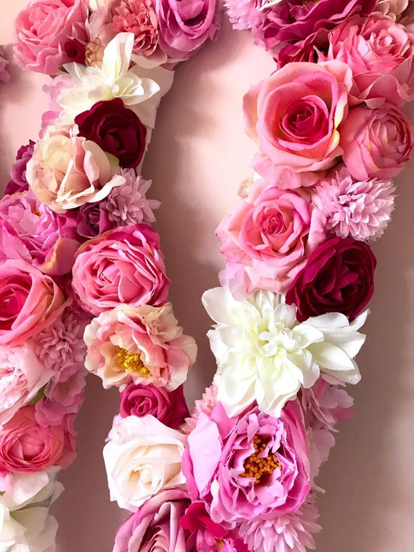 Pink Flower Letter Nursery Floral Decor First Birthday - Etsy UK