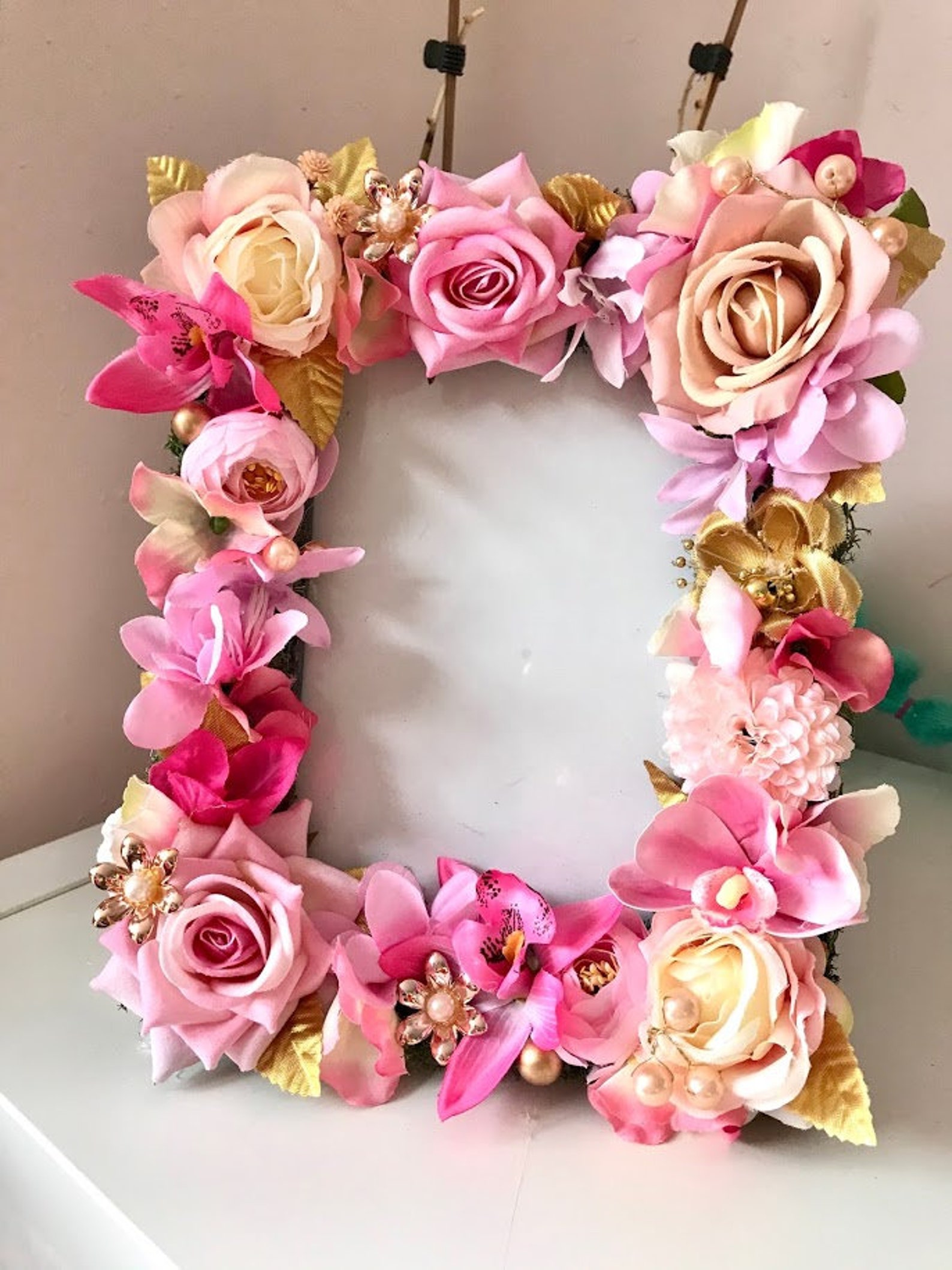 Floral Photo Frame: 3D Silk Flower Picture Frame - Etsy