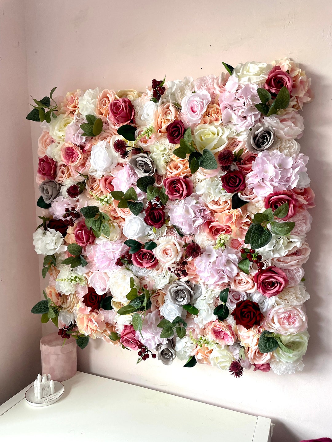 3D Artificial Flower Wall Backdrop, Colourful Flower Wall Decor, Wedding Backdrop, Flower Wall ...