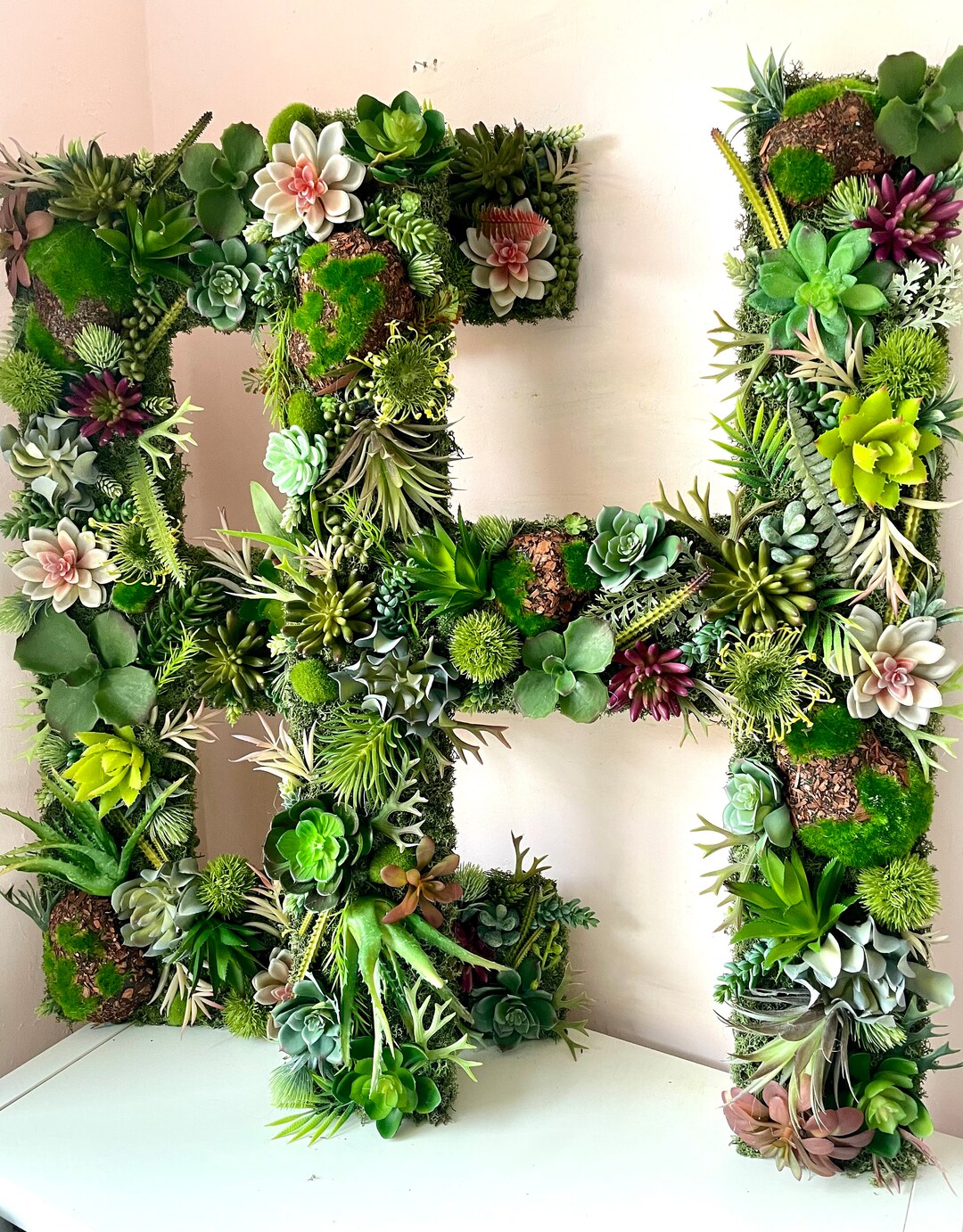 Large Moss Letters, Moss Letters With Succulents, Woodland Wedding ...