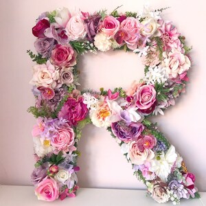Large Colourful Mixed Flower Letters, Spring Home Decor, Floral ...