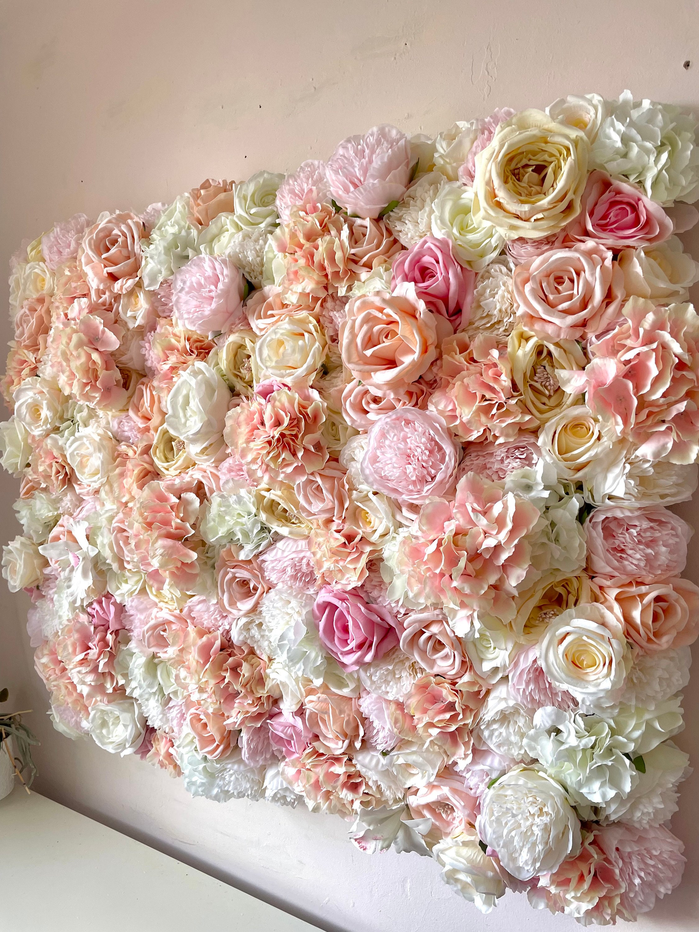 Personalized Silk Flower Wall Panel: Custom Name Sign, Floral Backdrop ...