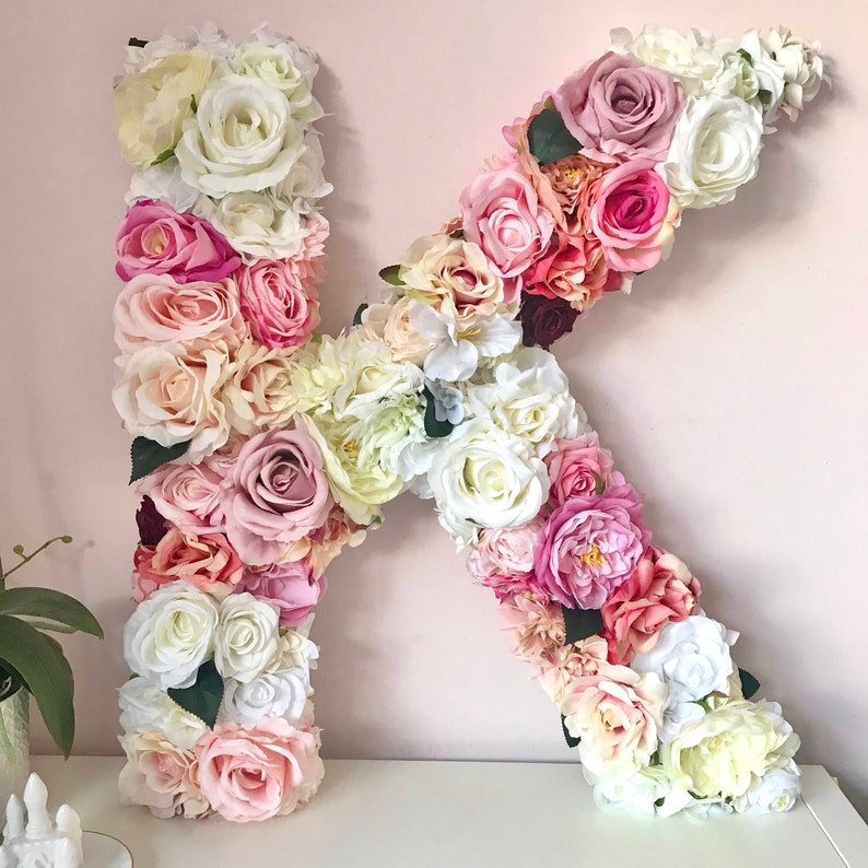 Pink Flower Letter R Flower Wall Letter Nursery Baby Name - Etsy UK