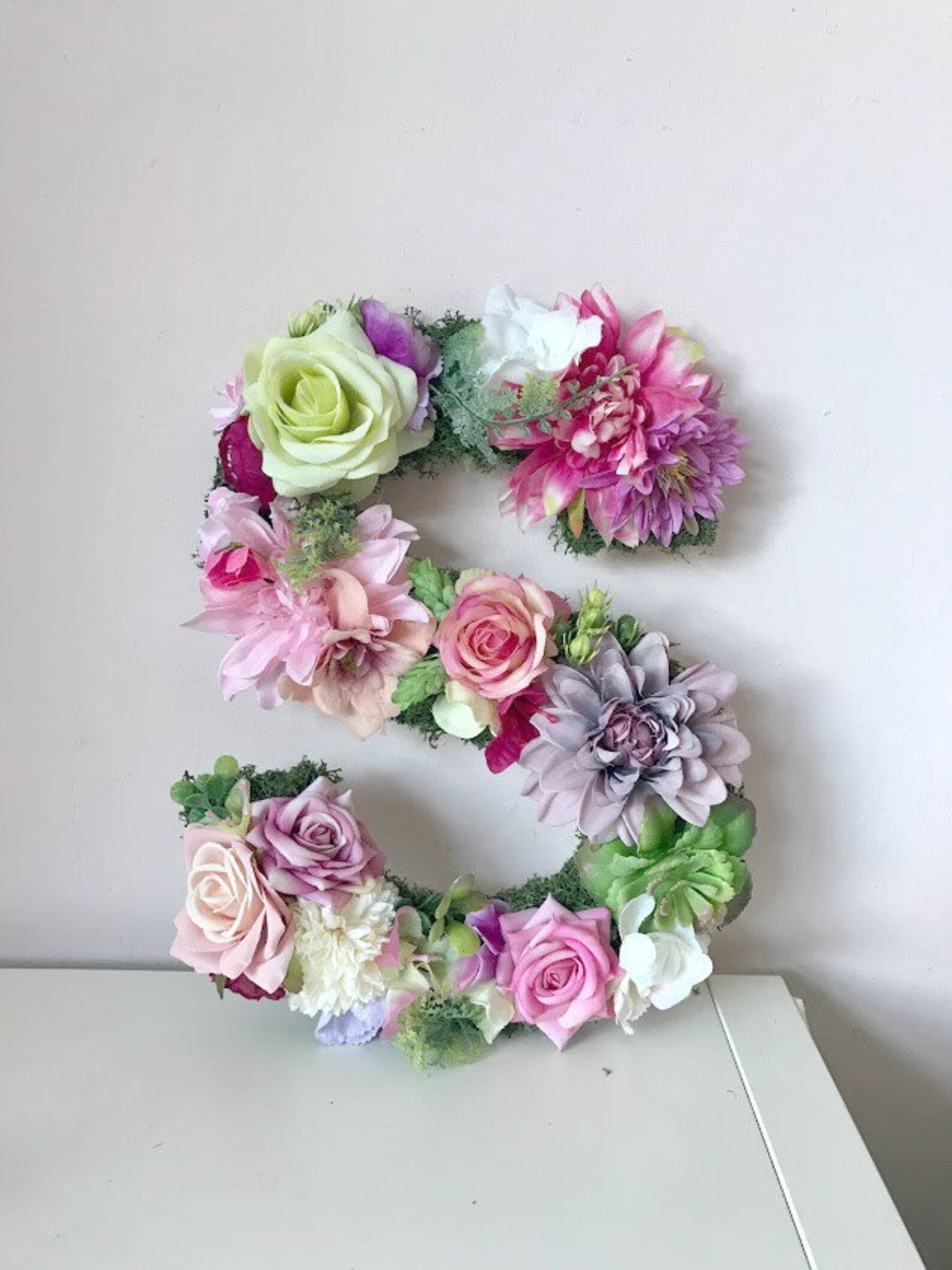 Flower Letter Eden Garden Large Floral Letter Initials | Etsy