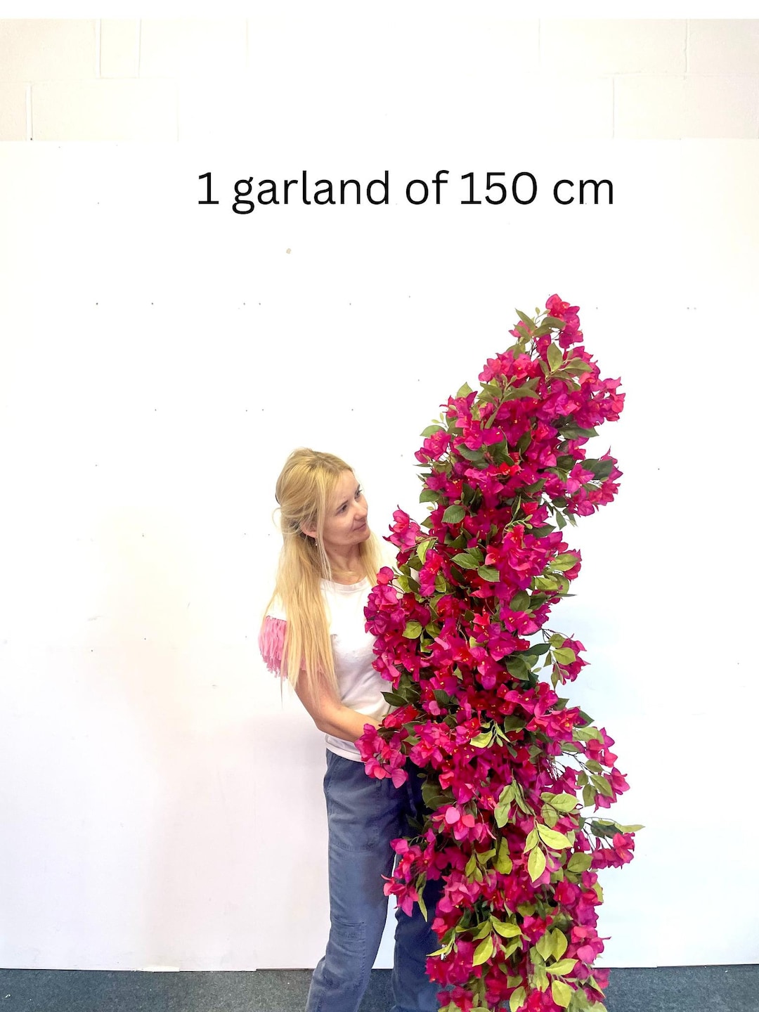 Artificial Purple Pink Bougainvillea Garland, Faux Bougainvillea Flower ...