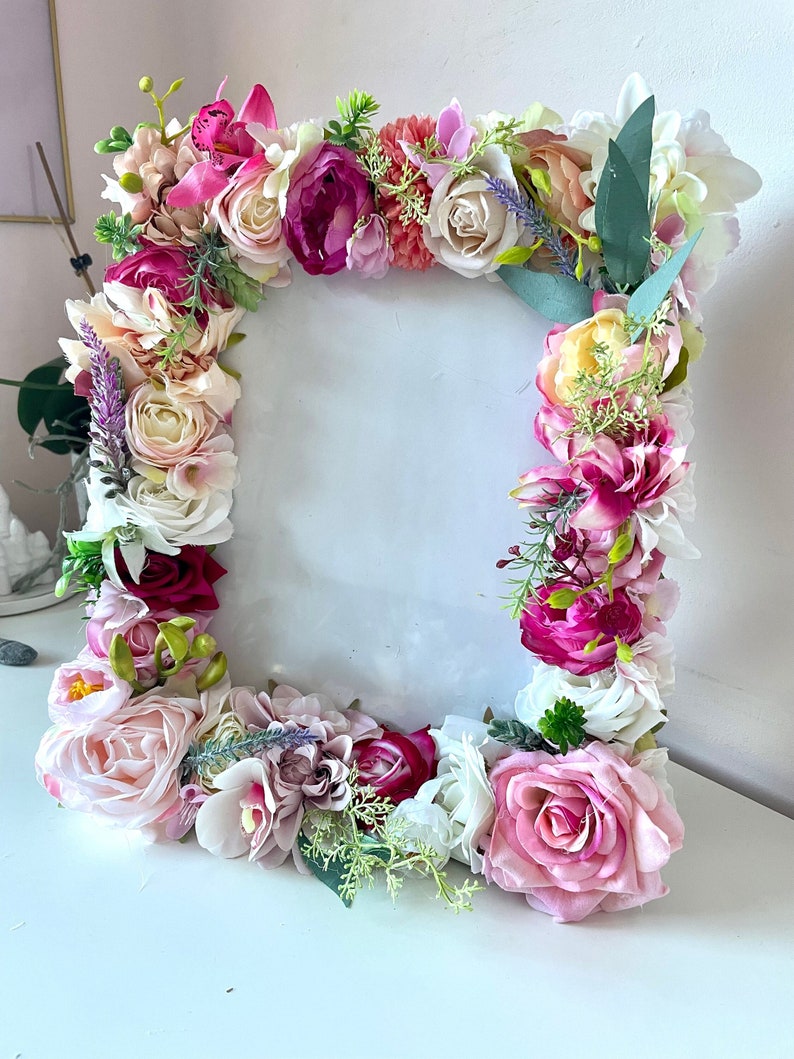 Floral Photo Frame: 3D Silk Flower Picture Frame - Etsy