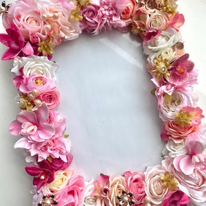 Floral Photo Frame: 3D Silk Flower Picture Frame - Etsy