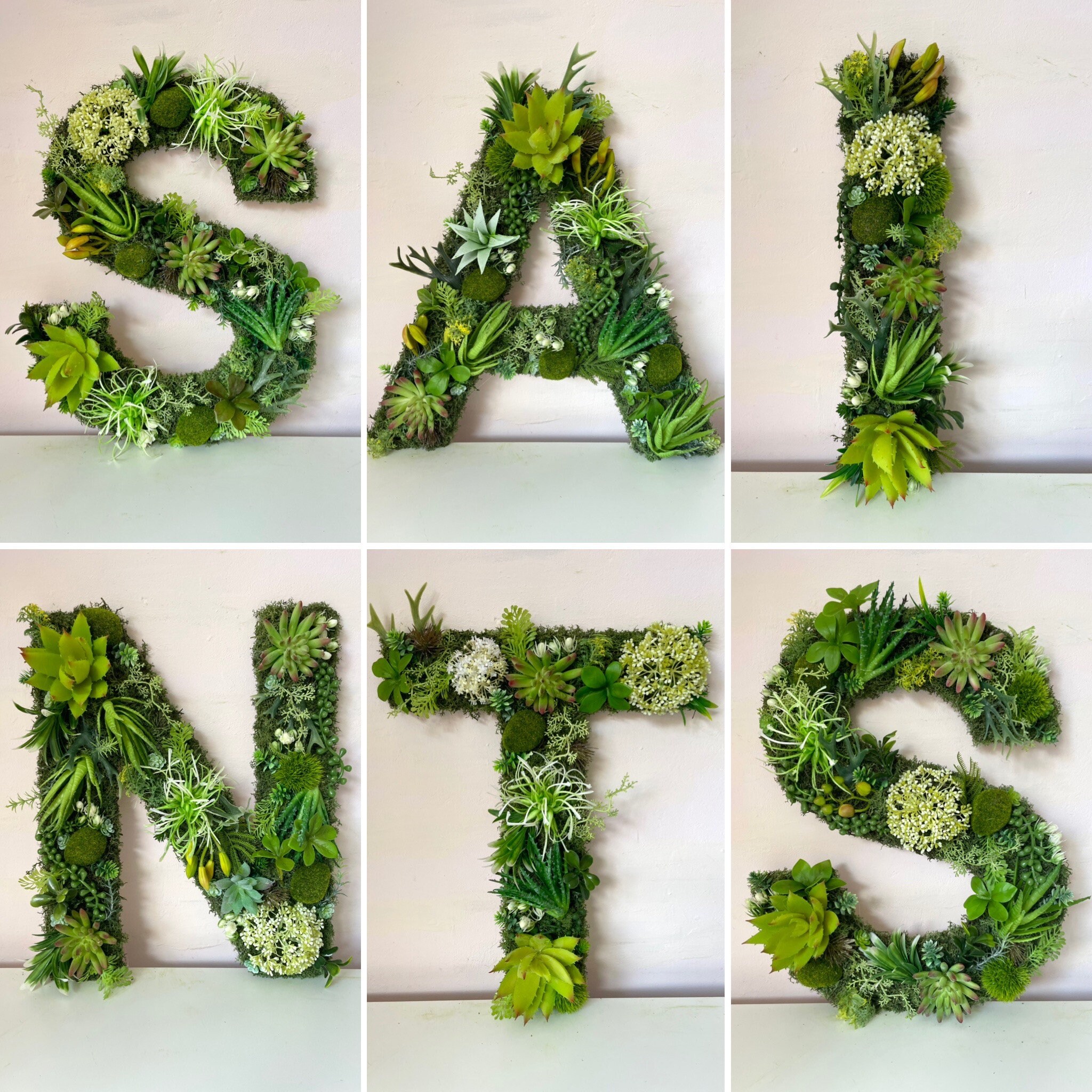 Large Moss Letter With Succulents: Woodland Nursery Decor - Etsy