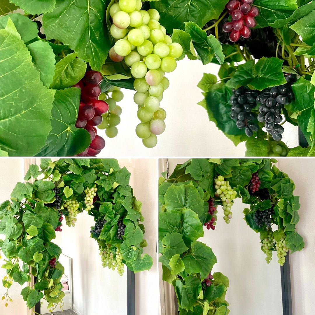 Artificial Grapevine Garland, Faux Grape Vine, Fake Grape Fruit Swag ...