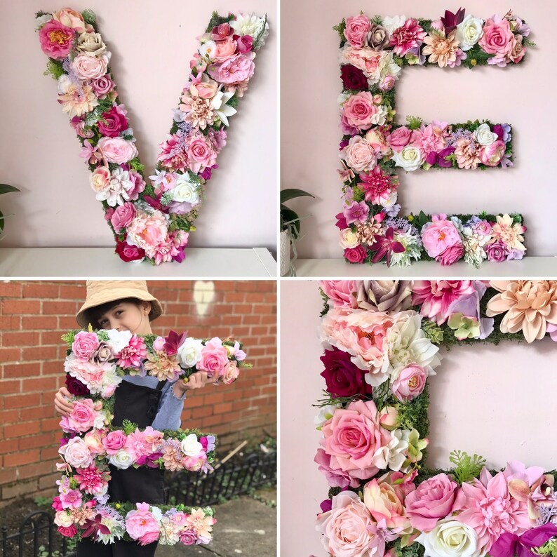 Flower Letter Eden Garden Large Floral Letter Initials | Etsy