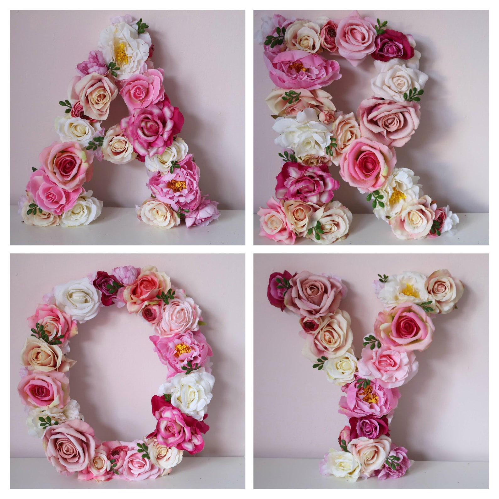 Pink Flower Letter Nursery Floral Decor First Birthday - Etsy UK