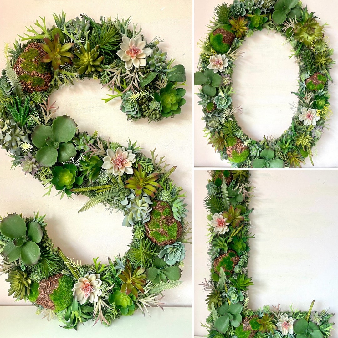 Giant Green Moss Letters, 3D Moss Succulent Wall Art, Natural Office ...