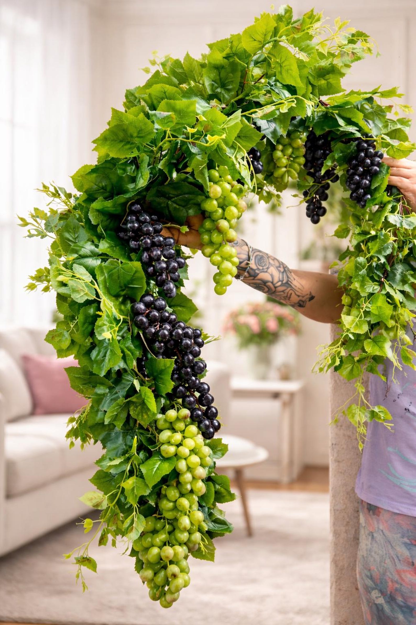 1 Artificial Grape Vine Garland 180 Cm Long, High Quality Grape Garland ...