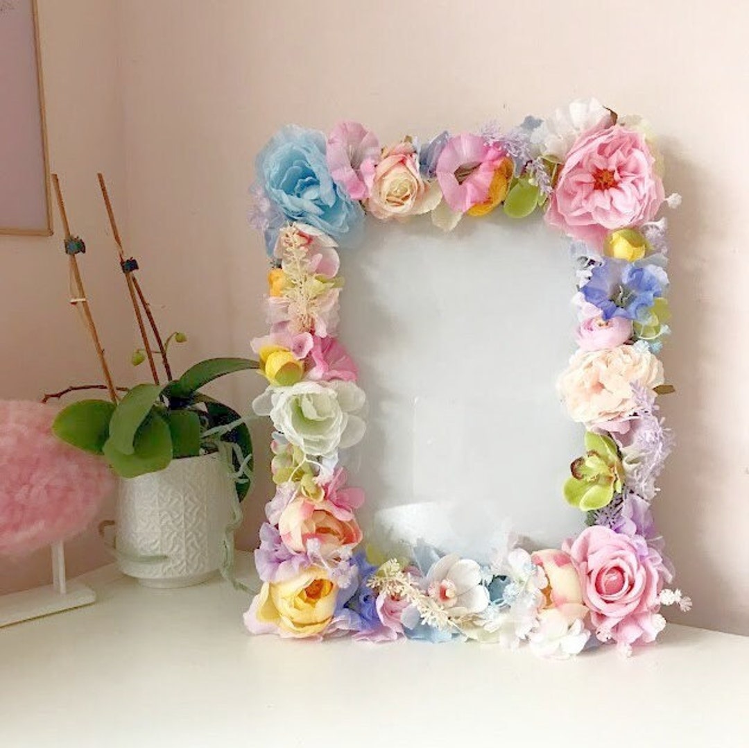 Rainbow Floral Picture Frame, Picture Frame Wall Art, Custom Photo ...