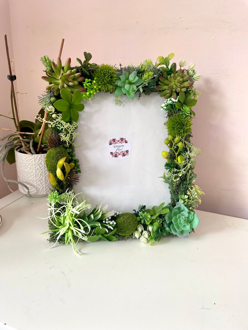 Moss Photo Frame With Succulents Floral Photo Frame Woodland | Etsy