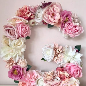 Pink Flower Letter R Flower Wall Letter Nursery Baby Name - Etsy UK