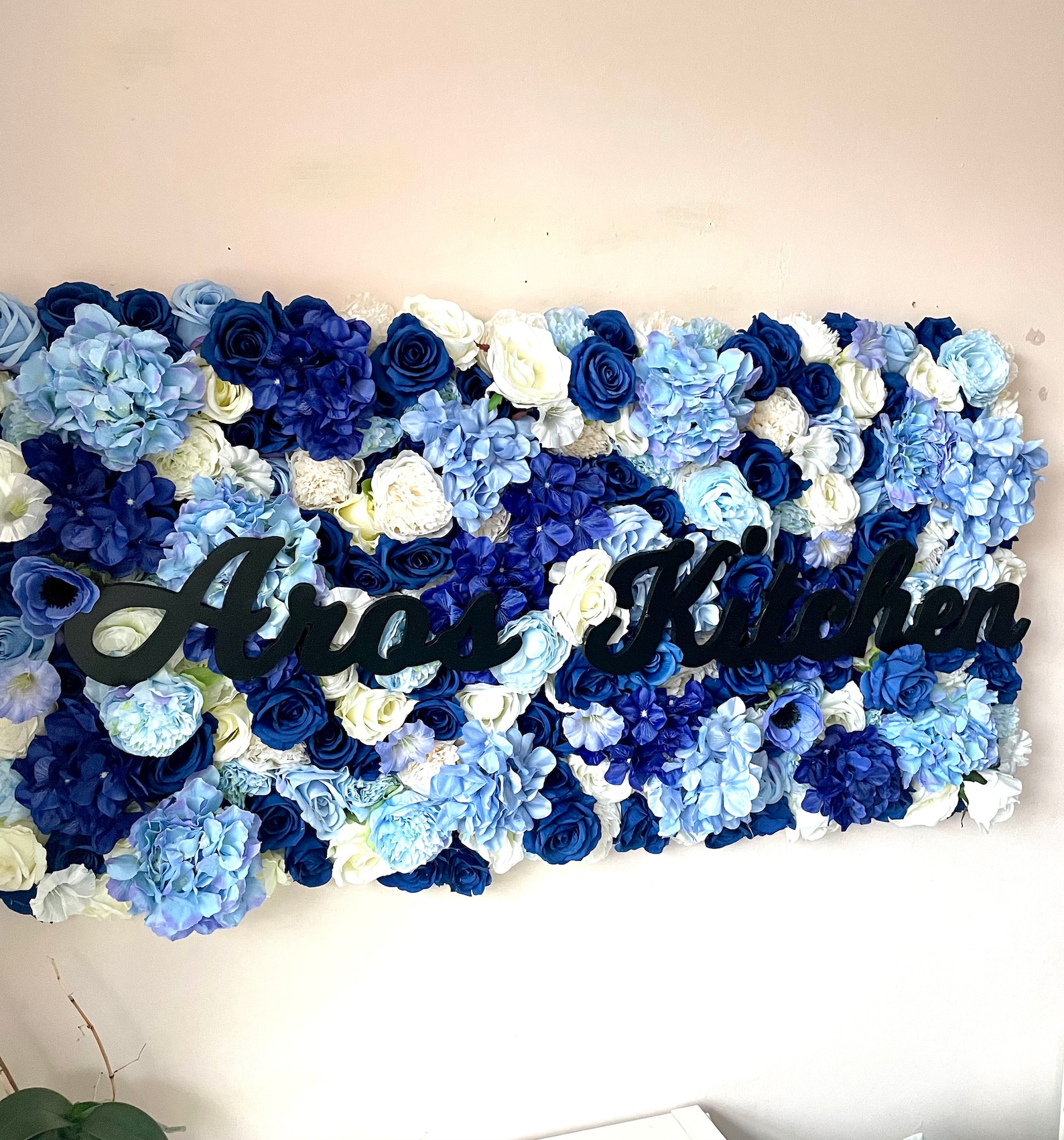 Blue Flower Wall 3D Floral Wall Backdrop Rose and Hydrangea - Etsy UK