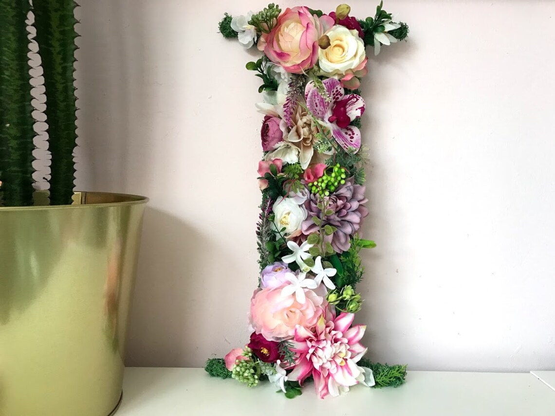 Flower Letter Eden Garden Large Floral Letter Initials | Etsy