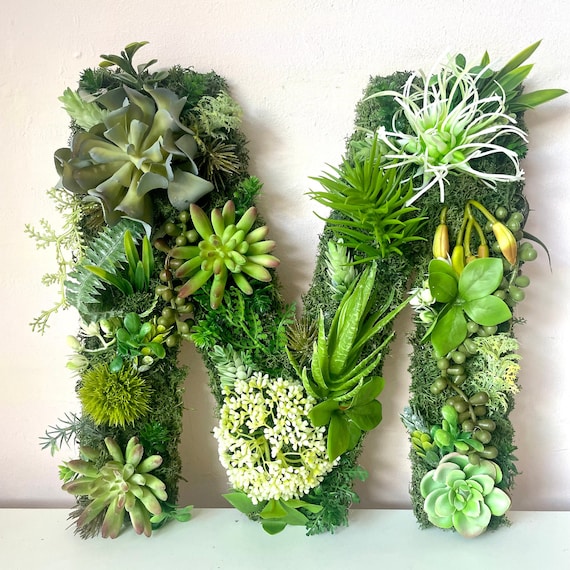 Moss Wall Letters Faux Plant Letters Faux Succulent Decor | Etsy