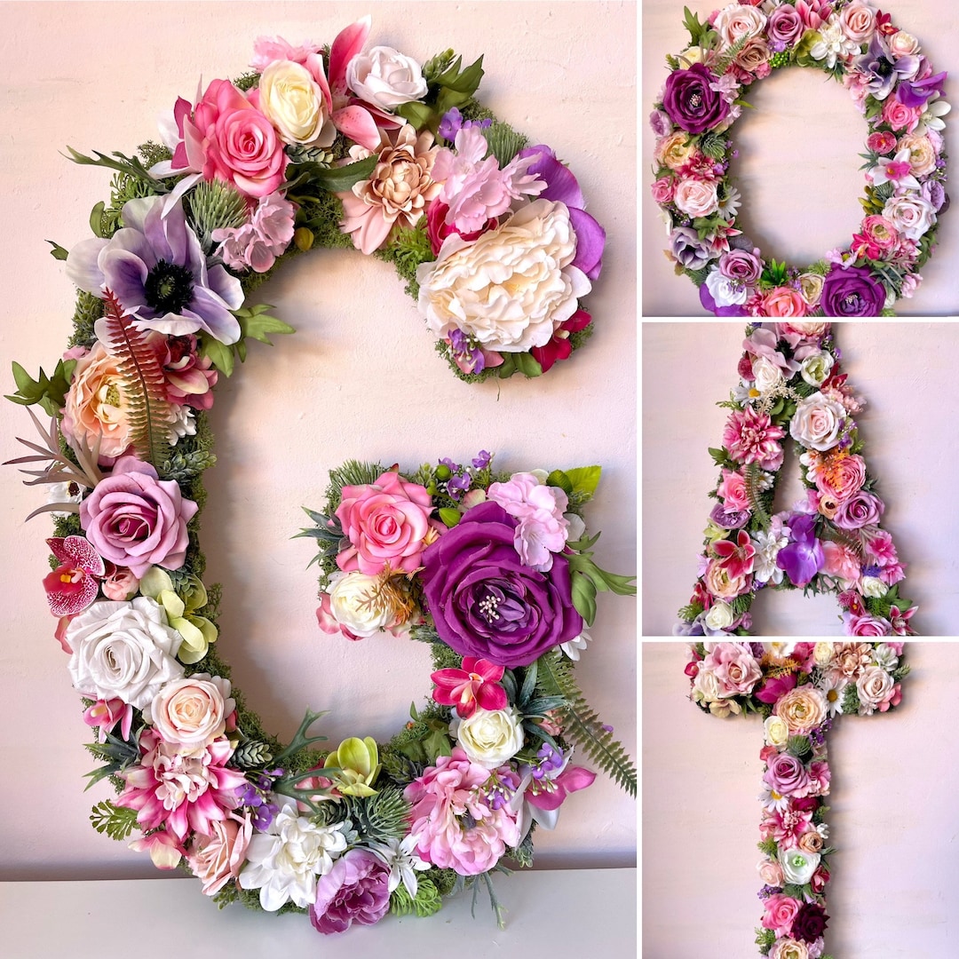 Large 3D Flower Letters, Floral Wall Letters, Baby Shower Decor, Boho ...