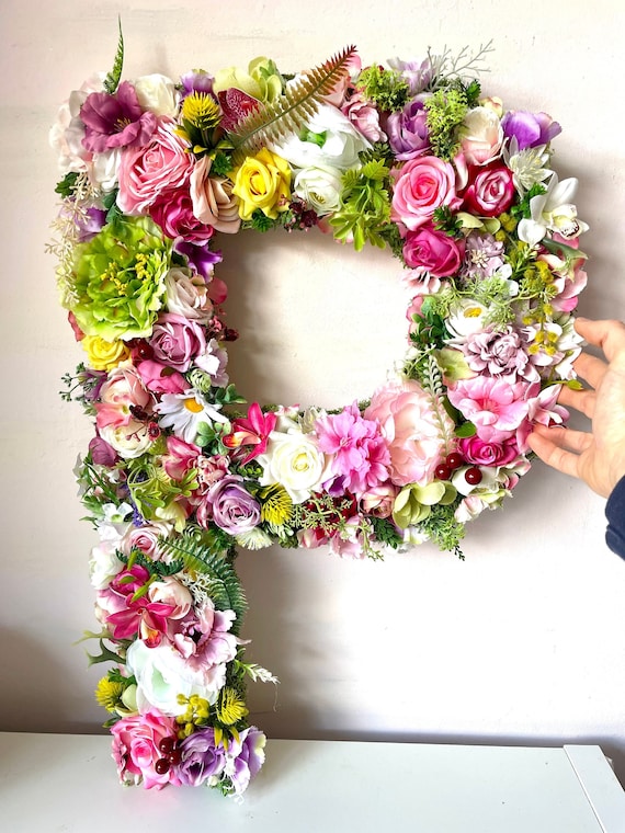 Large 3D Flower Letters With Moss Large Flower Letters - Etsy