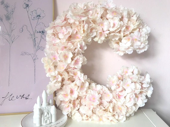 Pink Cherry Blossom Flower Letter Floral Letter Salon Decor - Etsy