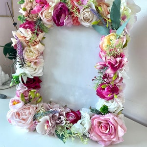 Floral Photo Frame: Handmade Silk Flower Picture Frame - Etsy