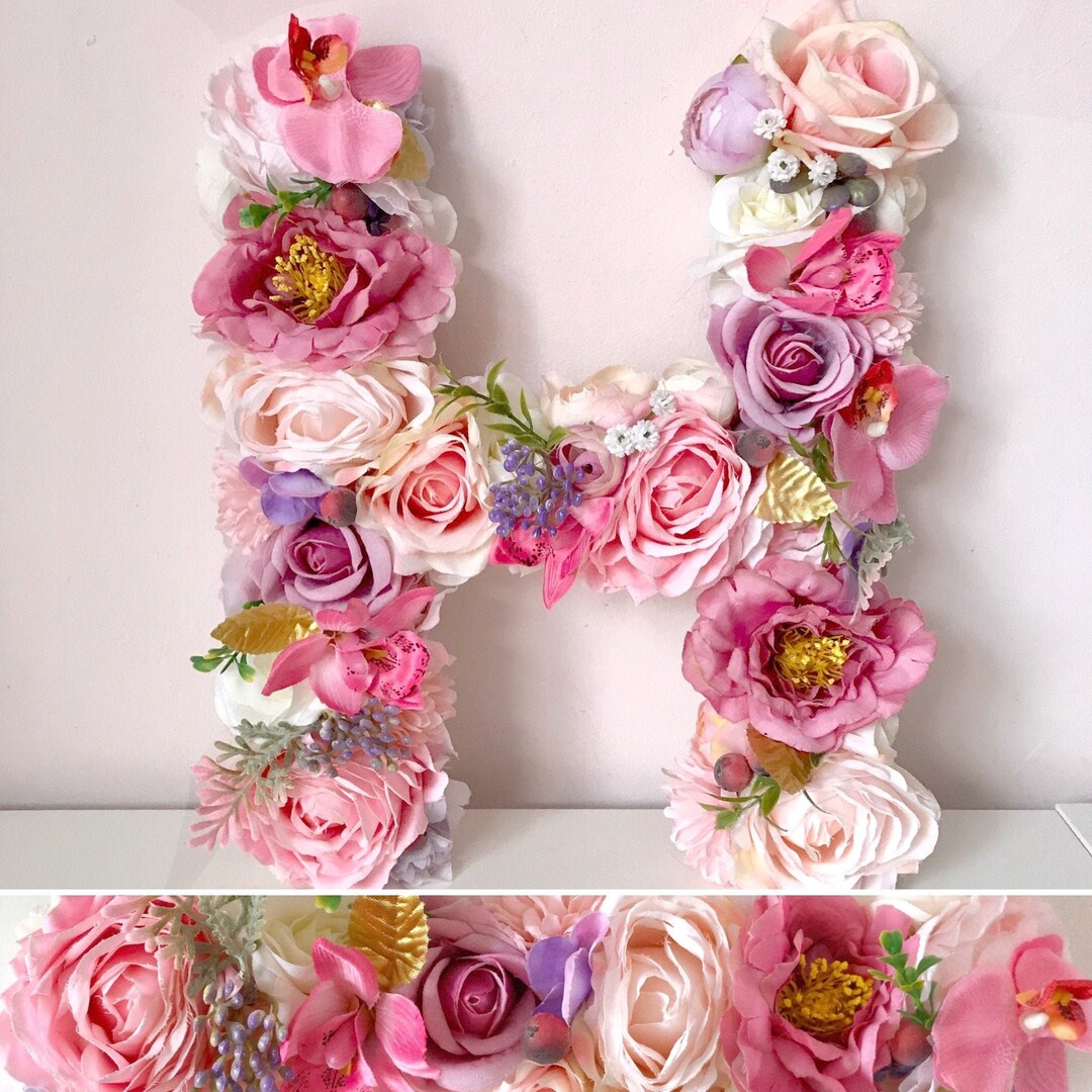 Flower Letter H, Floral Alphabet, Floral Number, 1st Birthday Decor ...