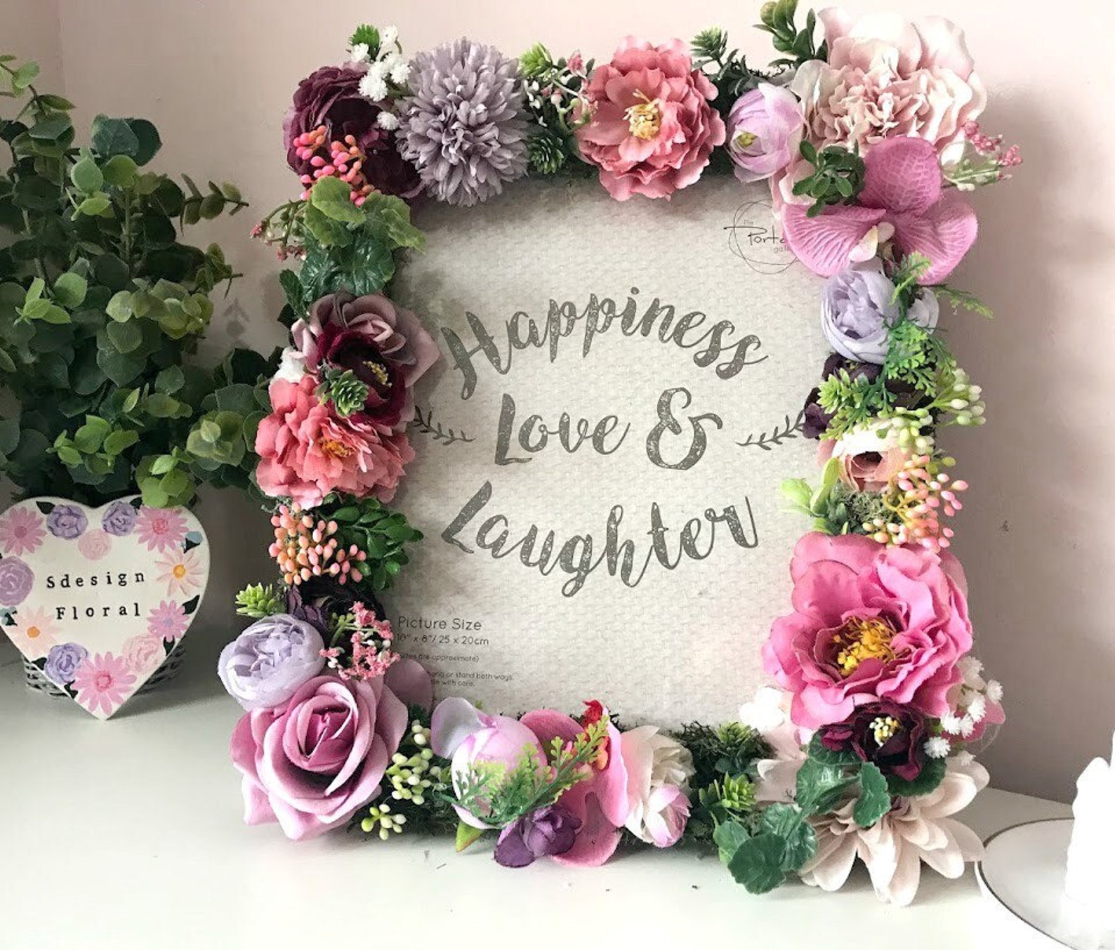 Floral Photo Frame: 3D Silk Flower Picture Frame - Etsy