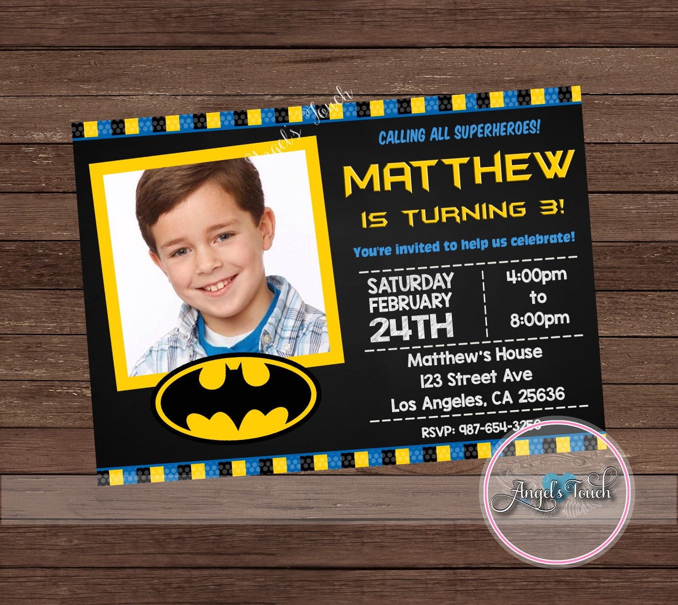 Batman Invitation Cards