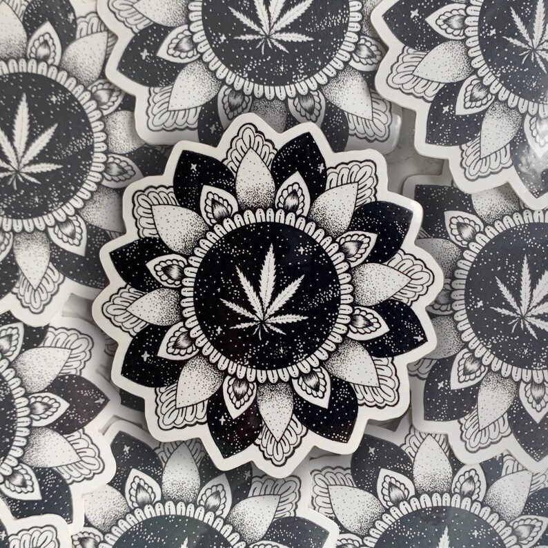 Marijuana Sticker Weed Sticker Ganja Mandala | Etsy