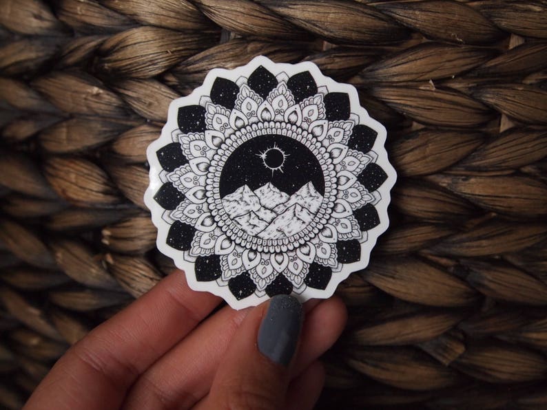Solar Eclipse Sticker Lunar Eclipse Sticker Mandala | Etsy
