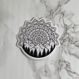 Forest Mandala Sticker Nature Sticker Mountain Sticker | Etsy