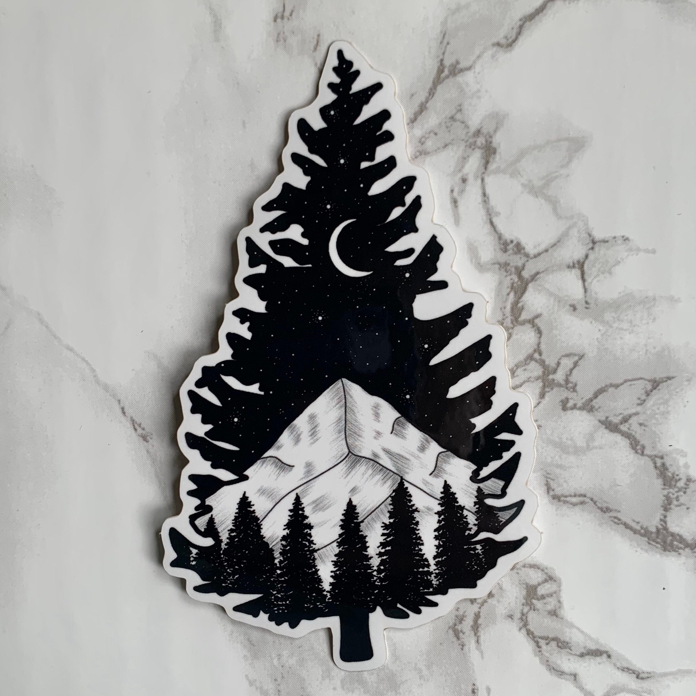 Evergreen Tree Sticker Pine Tree Sticker PNW Sticker | Etsy