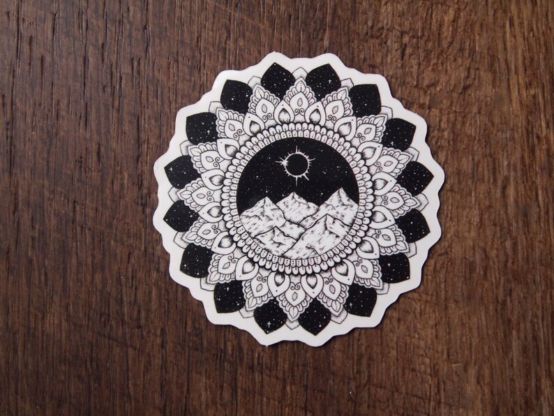 Solar Eclipse Sticker Lunar Eclipse Sticker Mandala | Etsy