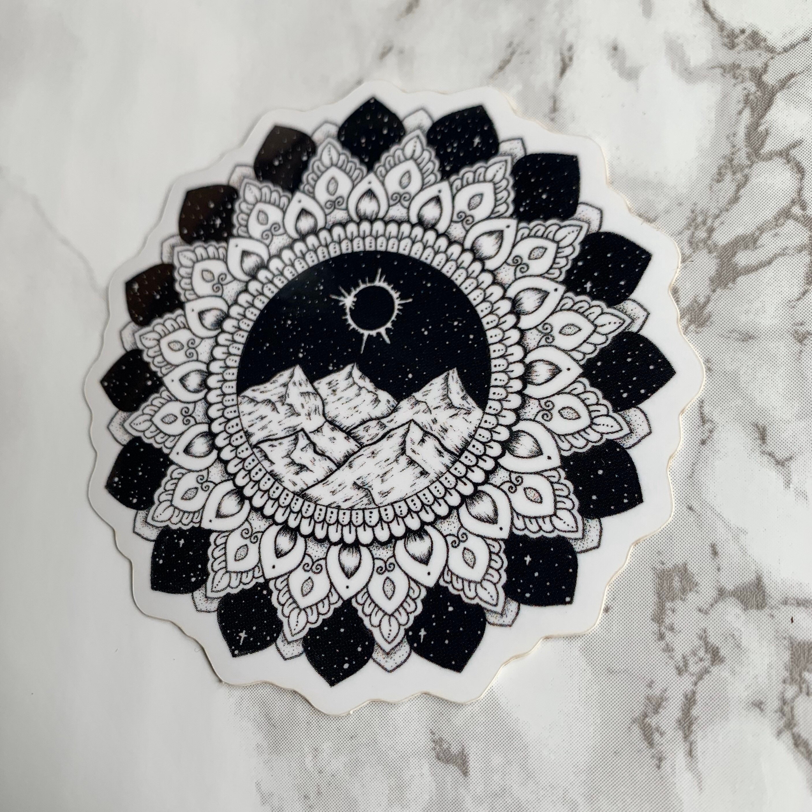 Solar Eclipse Sticker Lunar Eclipse Sticker Mandala - Etsy