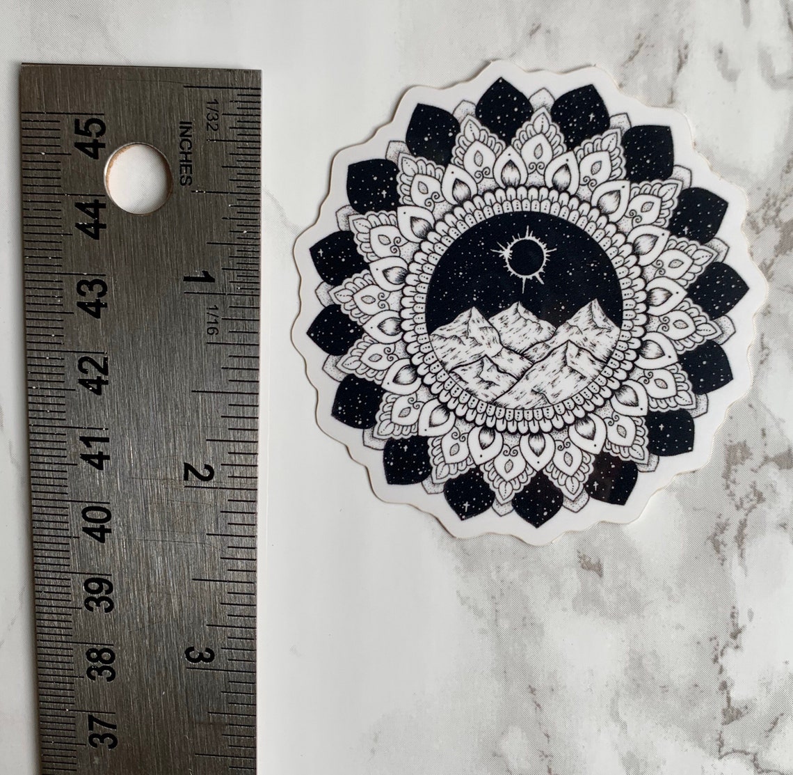 Solar Eclipse Sticker Lunar Eclipse Sticker Mandala - Etsy