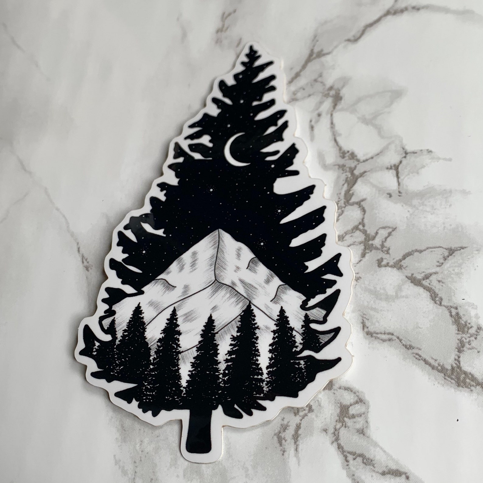 Evergreen Tree Sticker Pine Tree Sticker PNW Sticker | Etsy