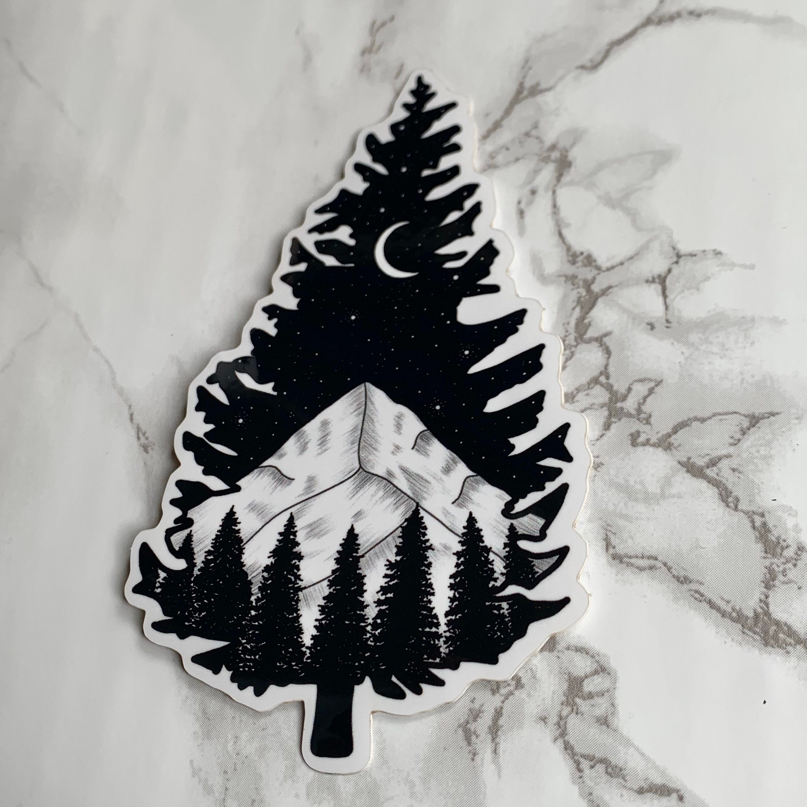 Evergreen Tree Sticker Pine Tree Sticker PNW Sticker | Etsy