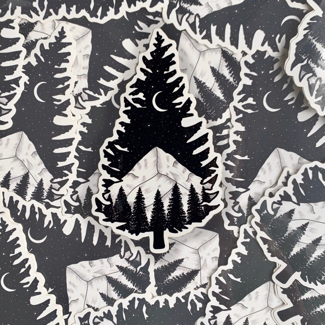 Evergreen Tree Sticker Pine Tree Sticker PNW Sticker - Etsy
