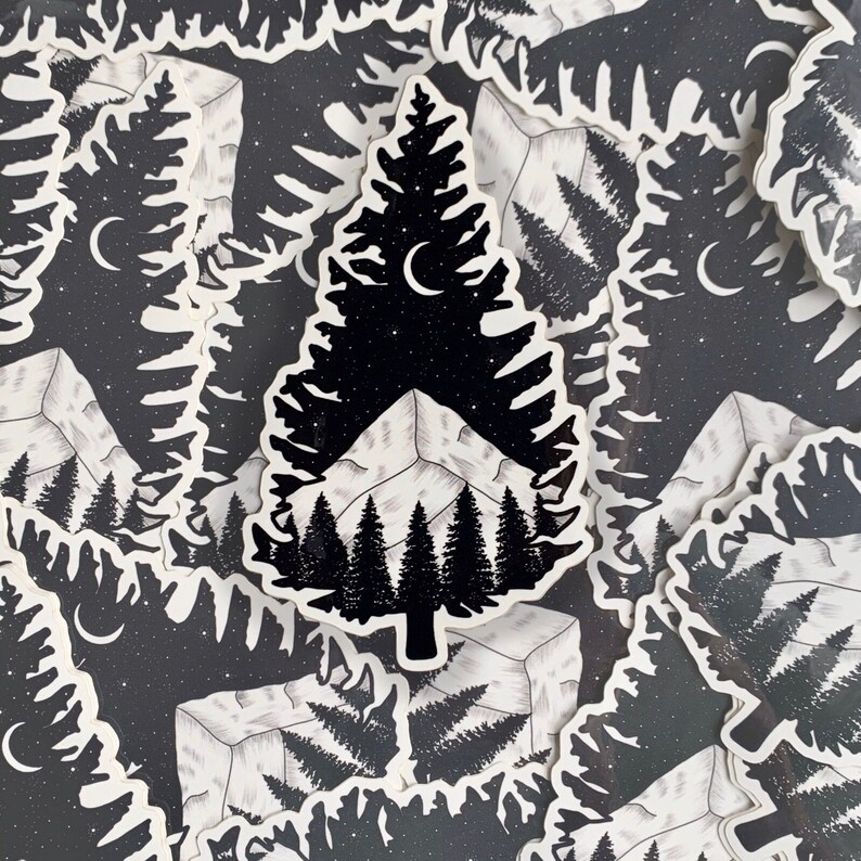 Evergreen Tree Sticker Pine Tree Sticker PNW Sticker | Etsy