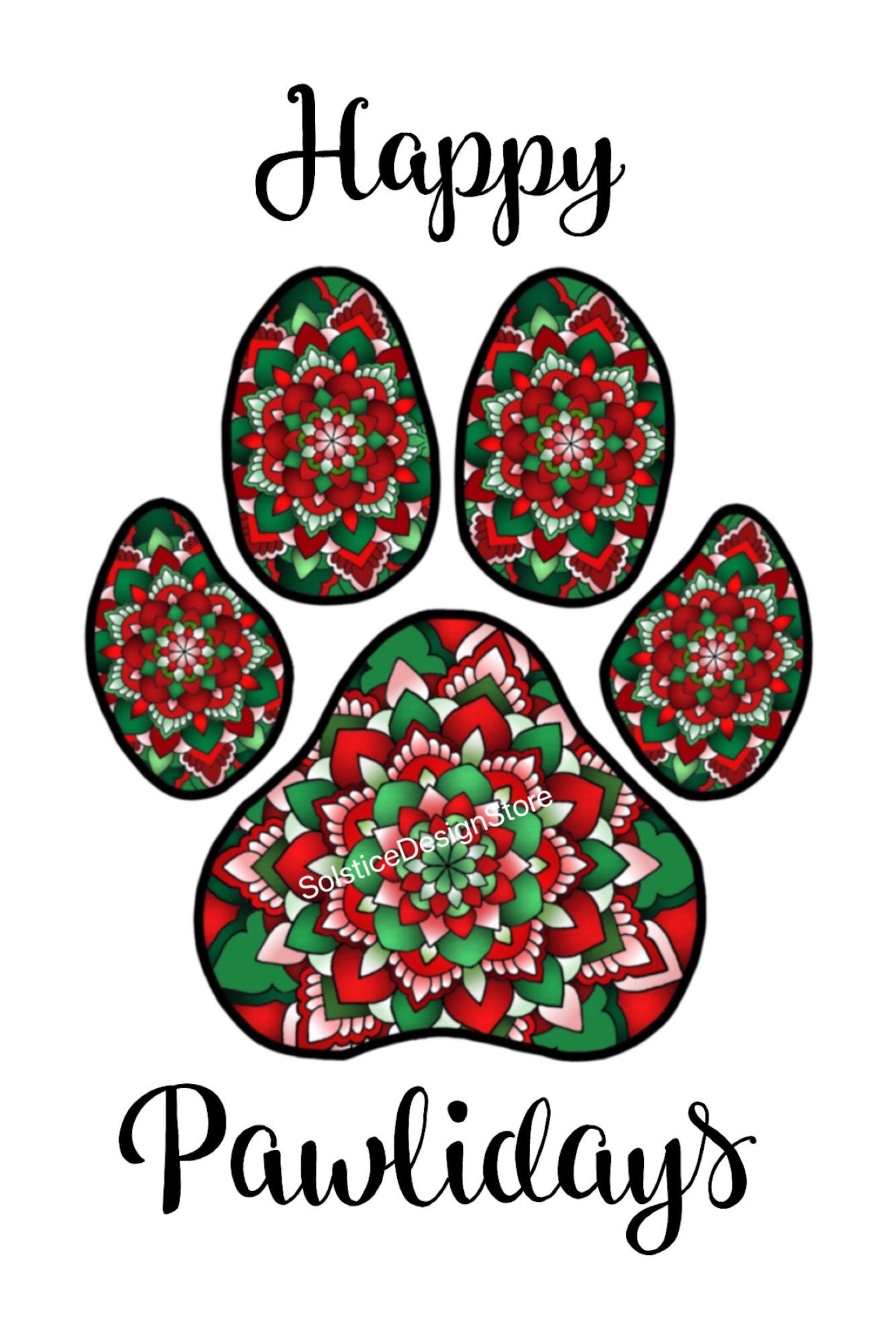 Happy Pawlidays Holiday Digital Download Printable Art - Etsy 日本