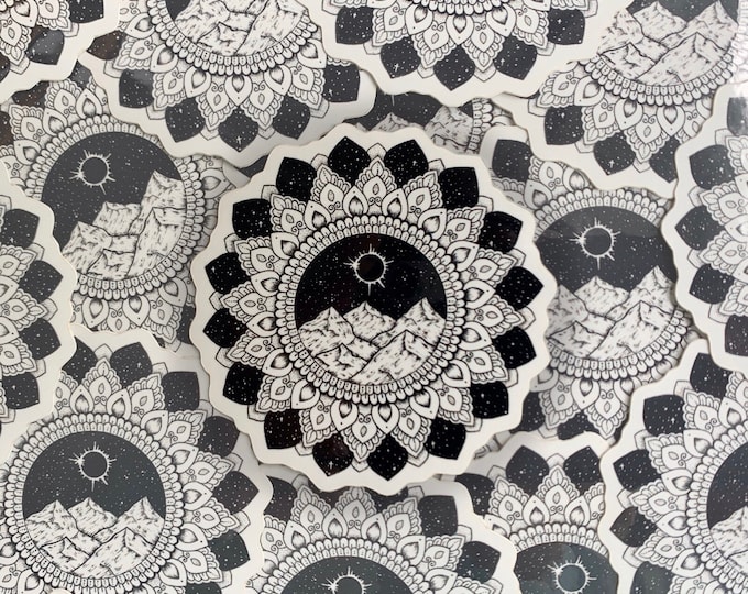 Solar Eclipse Sticker, Lunar Eclipse Sticker, Mandala - Etsy