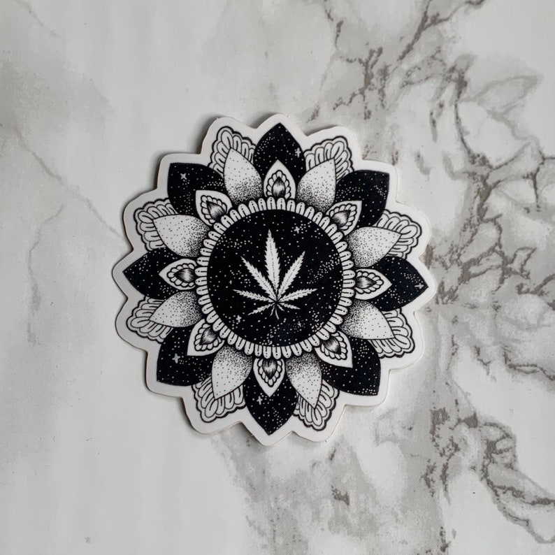 Marijuana Sticker Weed Sticker Ganja Mandala | Etsy