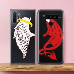 Two Wing Pieces Angel and Devil iPhone Xs Max Tpu iPhone 12 Case Clear ...