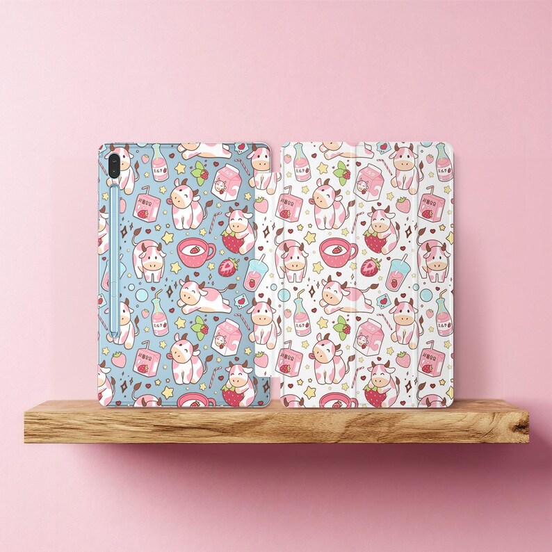 Strawberry Milk for Galaxy Tab S6 10.5 Pretty Cow Pattern Samsung S9 ...
