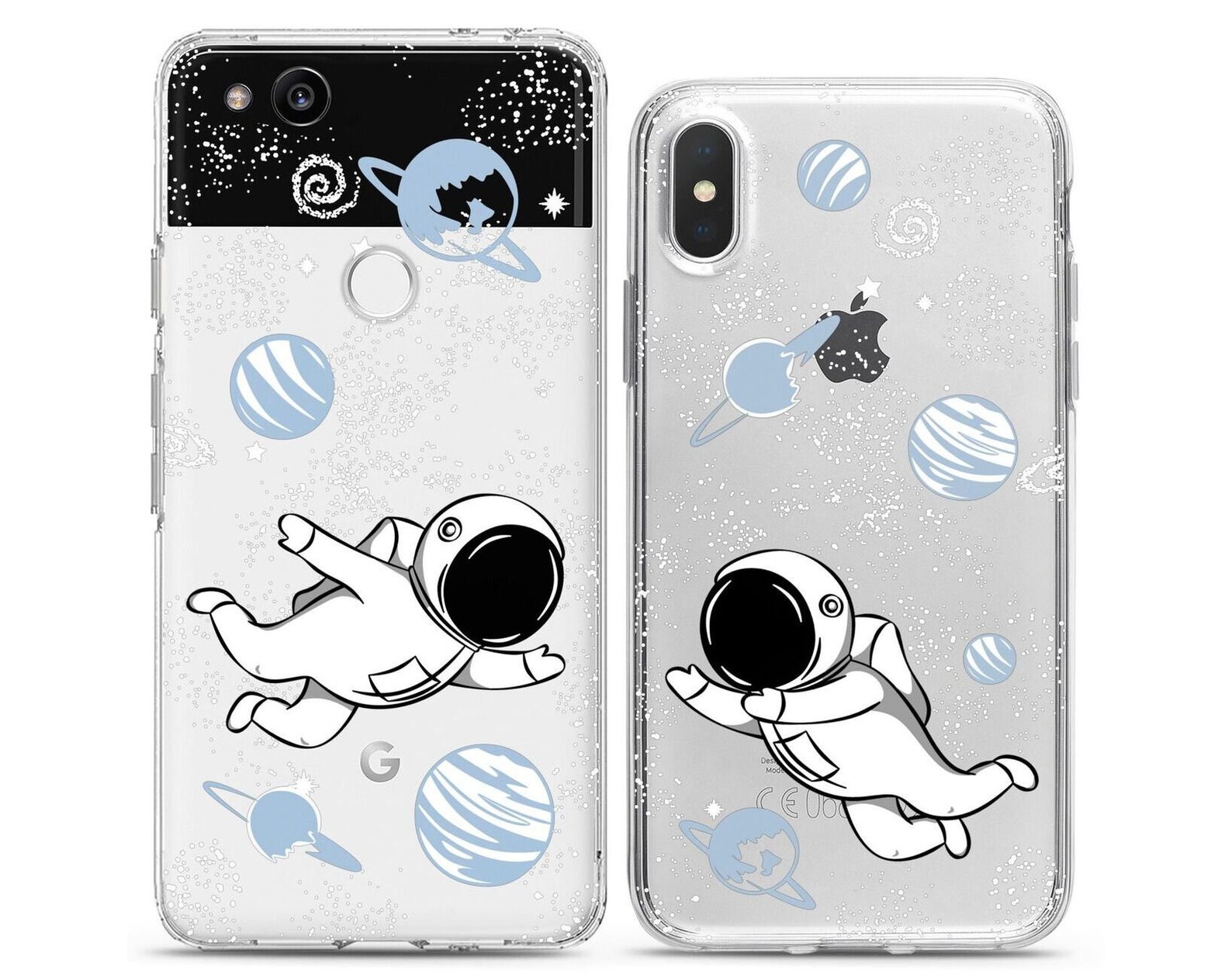 Astronauts Art Planet Pattern Iphone Xr Case Clear Iphone 8 - Etsy